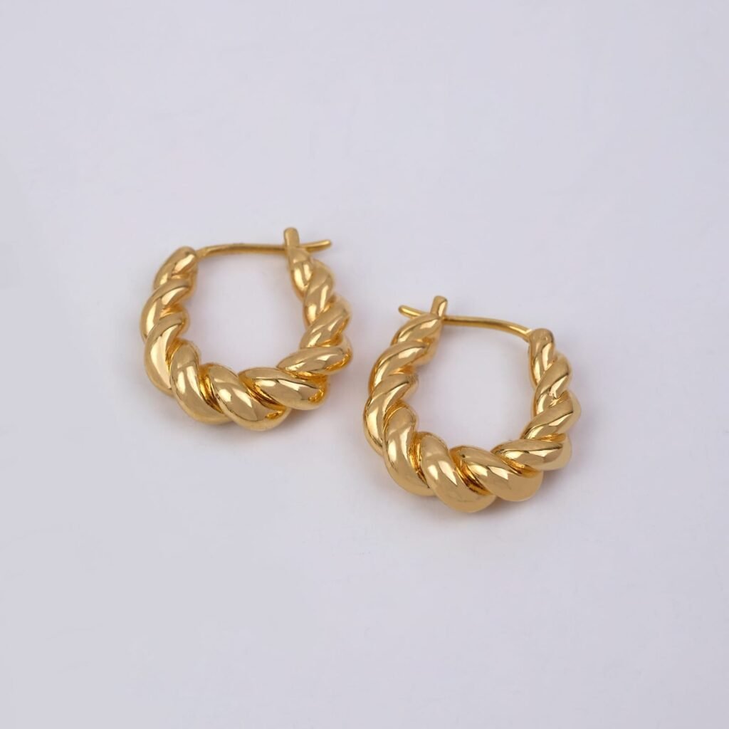 Golden Twist Hoop Earrings – The Pastel Gem
