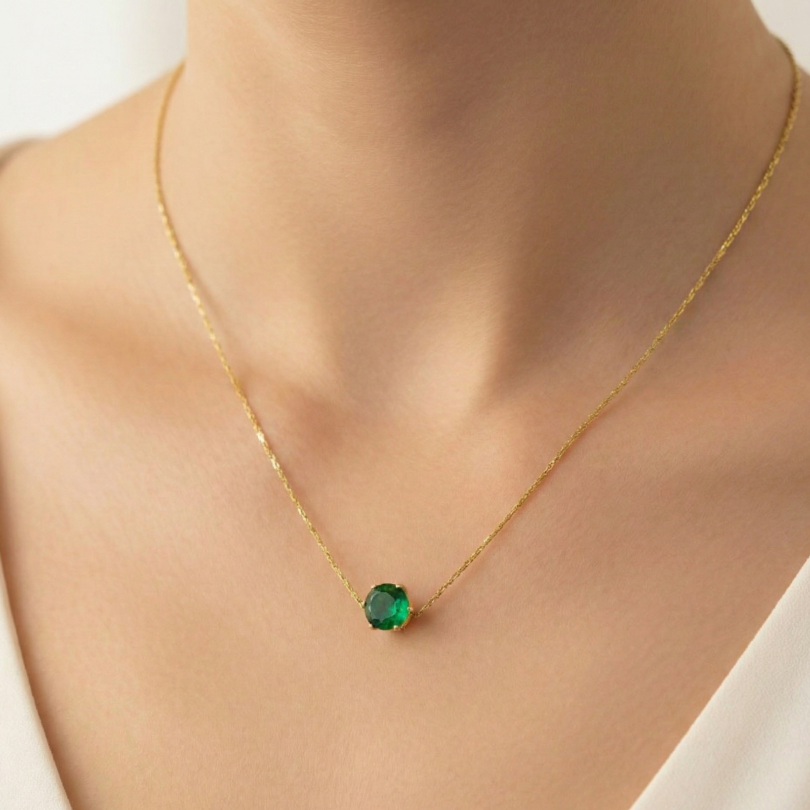 Crystal Solitaire Necklace – The Pastel Gem